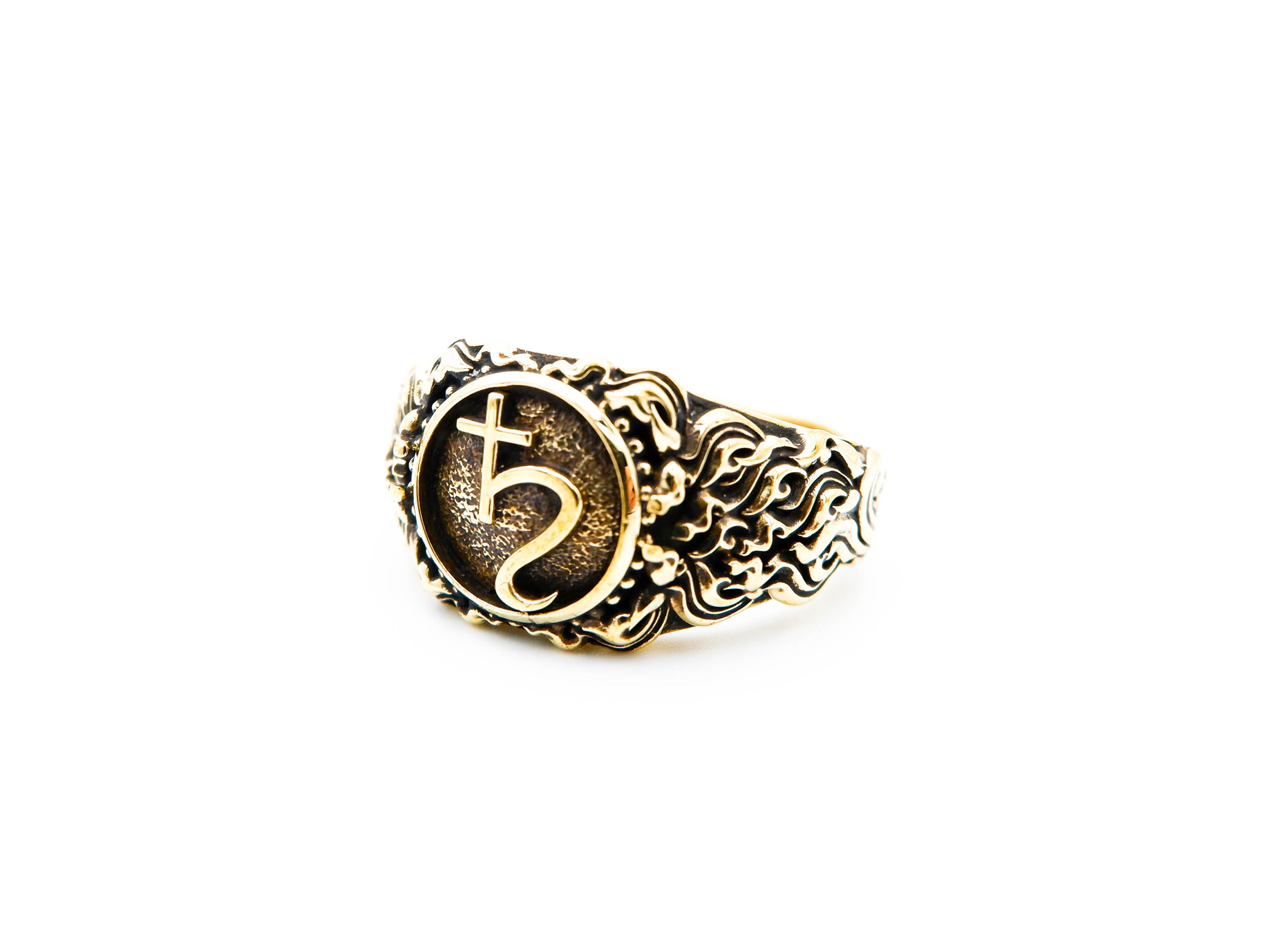 Saturn Symbol Ring Zodiac Symbol of Planet Brass Jewelry Gift - Etsy