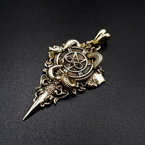 Mammon Pendant With Snake, Sigil Solomon Demon Seal Pendant Protective ...