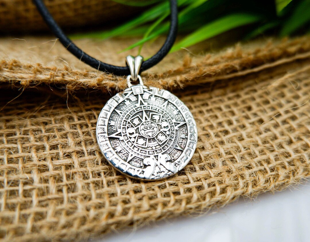 Aztec Calendar Pendant, Mayan Calendar Pendant, Mayan Pendant, Mexican ...