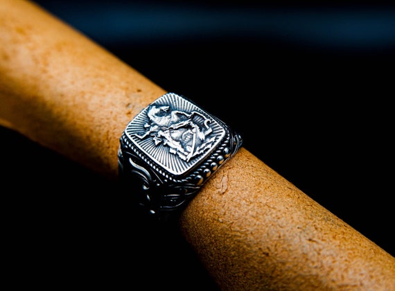 St George Ring Saint George 925 Sterling Silver Ring - Etsy.de