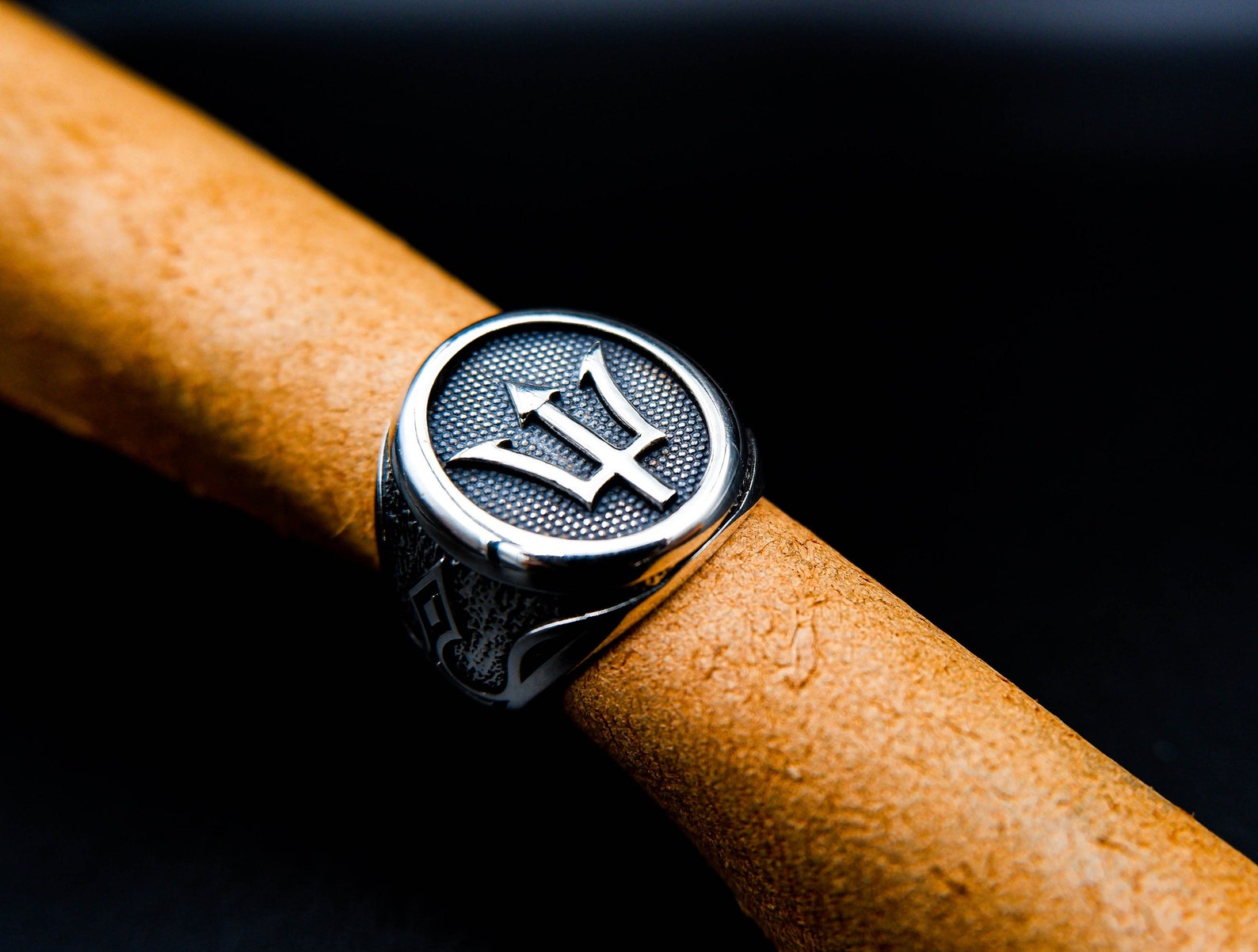 Poseidon Symbol Trident Rings Poseidon Ring Mens Signet Ring - Etsy