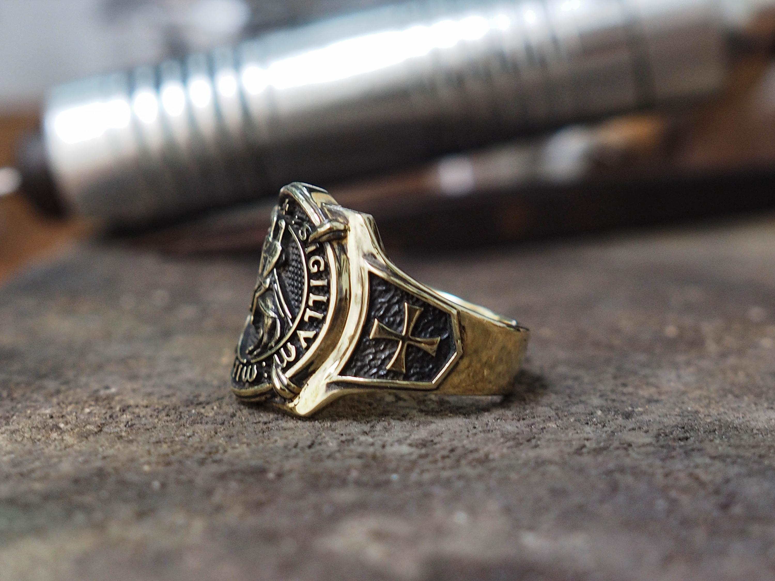 Knight Templar Ring With Cross, Seal of Templar Knights of Solomon ...