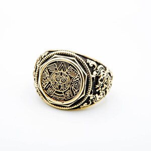 Mayan Calendar Ring, Mexican Ring, Aztec Calendar Solid Brass Rings ...