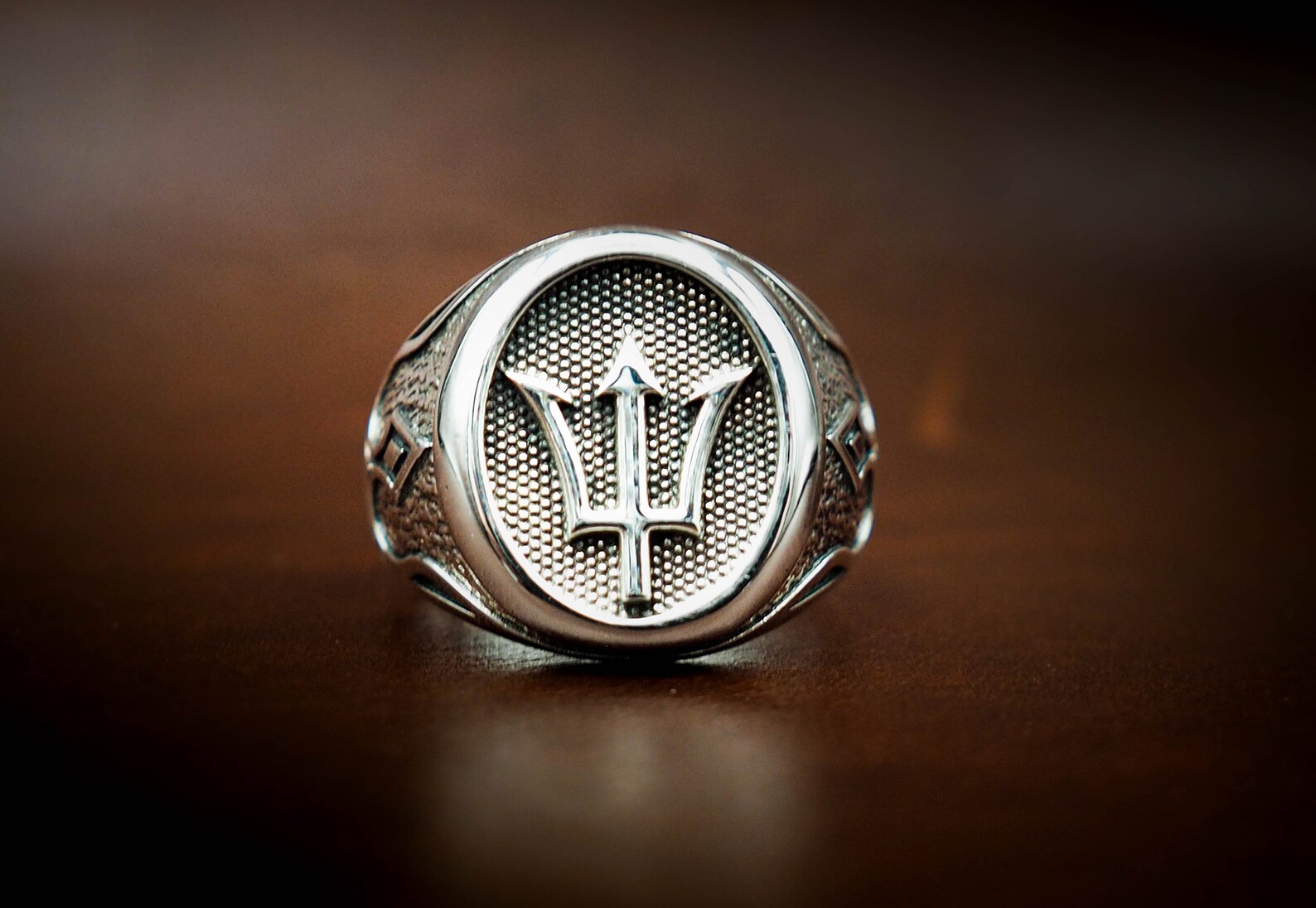 Poseidon Symbol Trident Rings Poseidon Ring Mens Signet Ring - Etsy