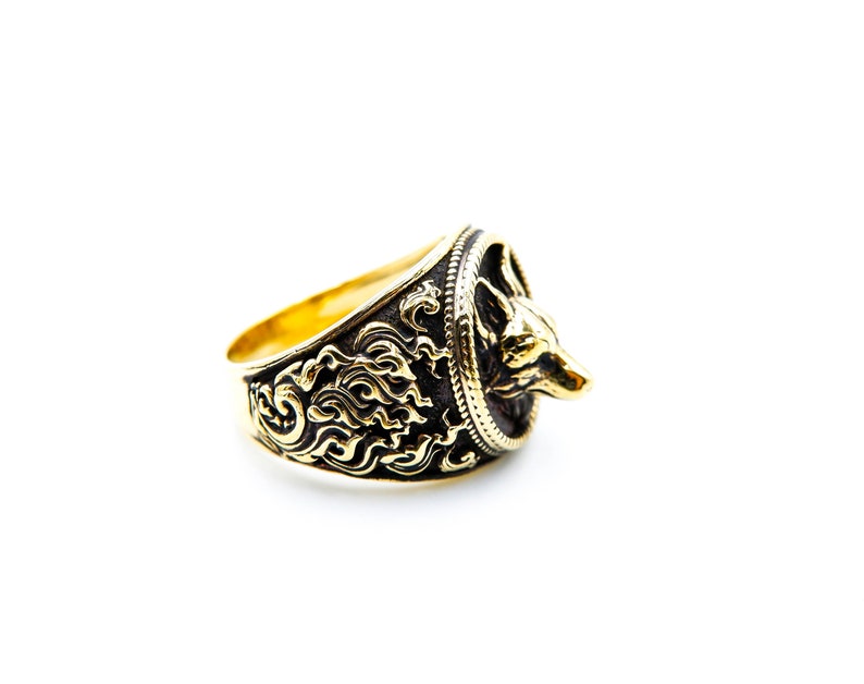 Fox Men's Ring, Fox Ring Animal Signet Men's and Women Accessory Brass ...