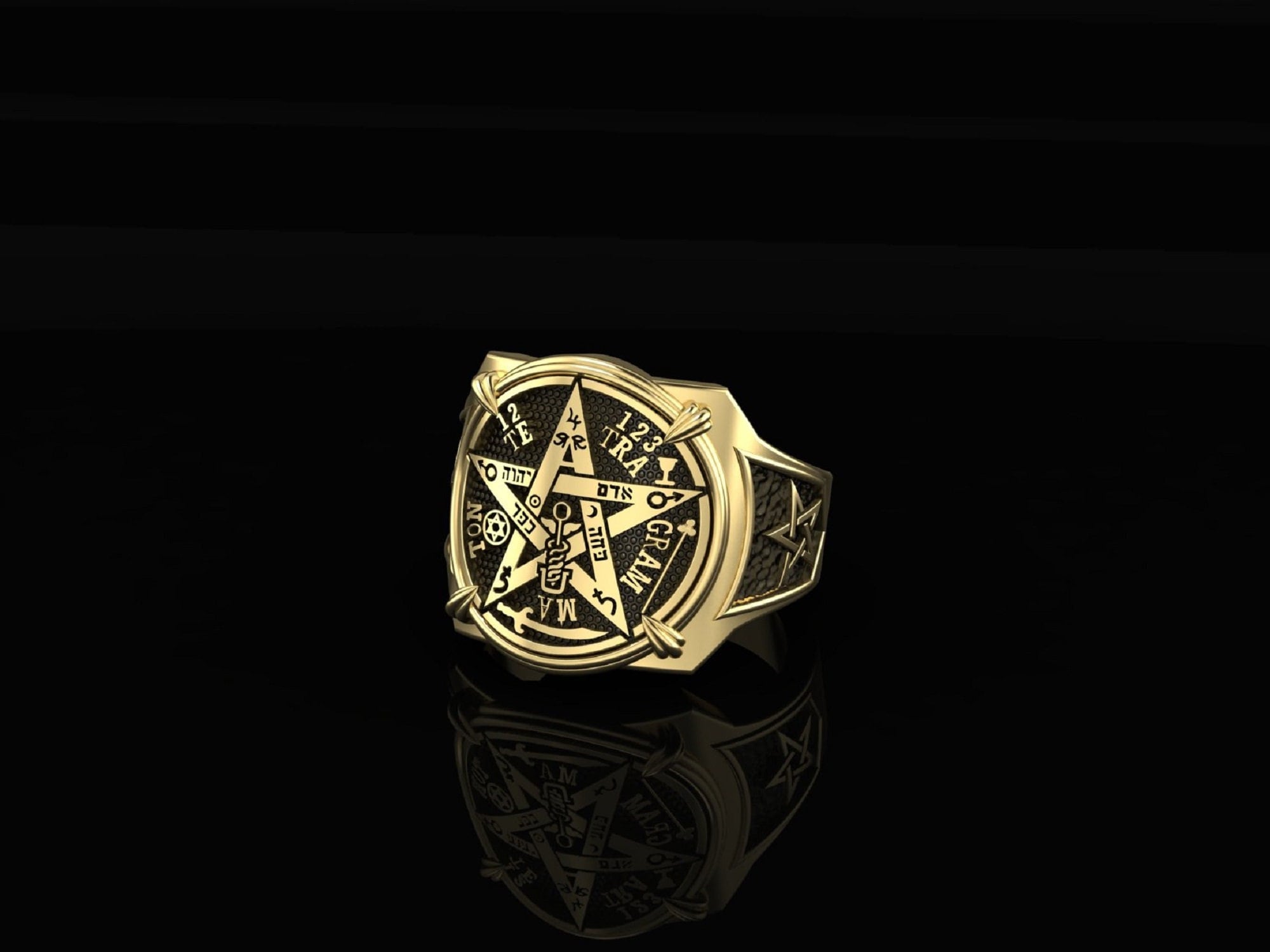 Tetragrammaton Ring Tetragrammaton Pentagram Pentacle Ring - Etsy