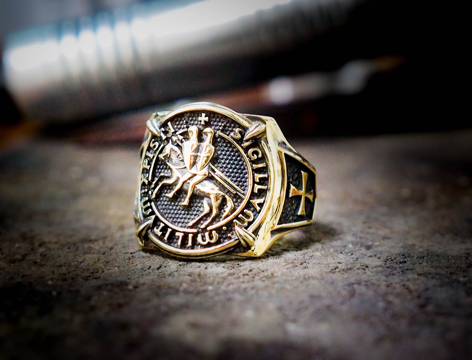 Knight Templar Ring With Cross Seal of Templar Knights of | Etsy