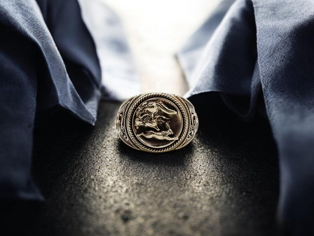 Fox and Hare Ring, Fox Men's Ring, Fox and Rabbit Ring, Fox Hunting ...