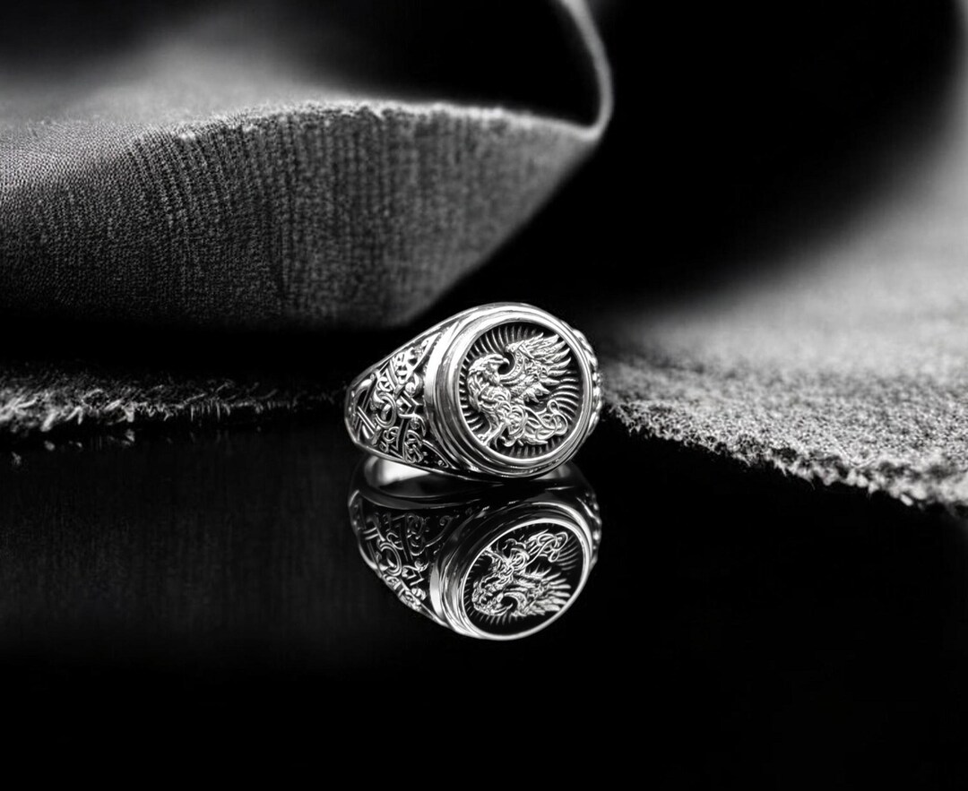 925 Sterling Silver Celtic Eagle Ring, Hawk Ring Norse Nordic Celtic ...