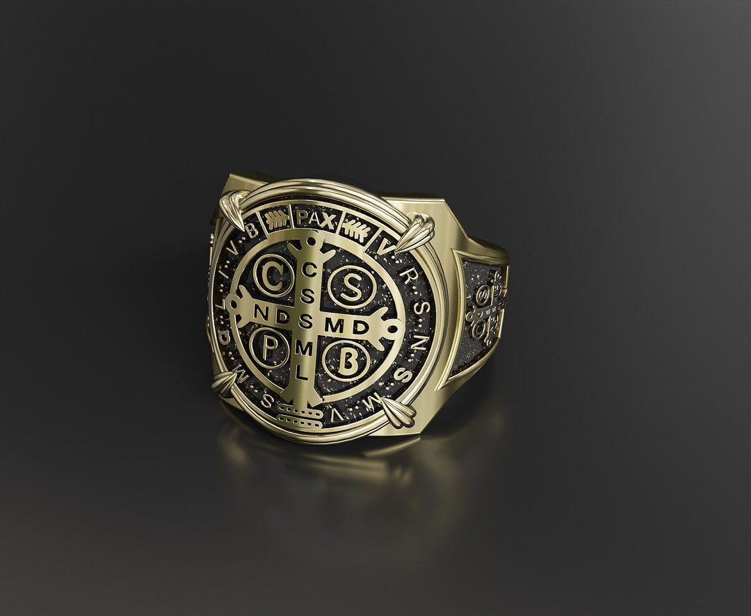 St Benedict Exorcism Cross Demon Protection Ghost Rings, St Benedict ...