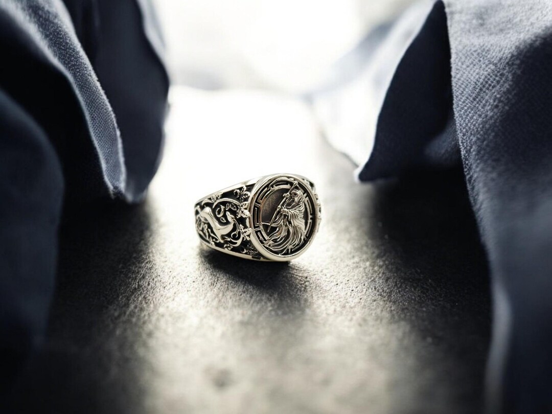 Santa Muerte Ring for Men's Women, Angel of Death Signet Ring, Skull ...