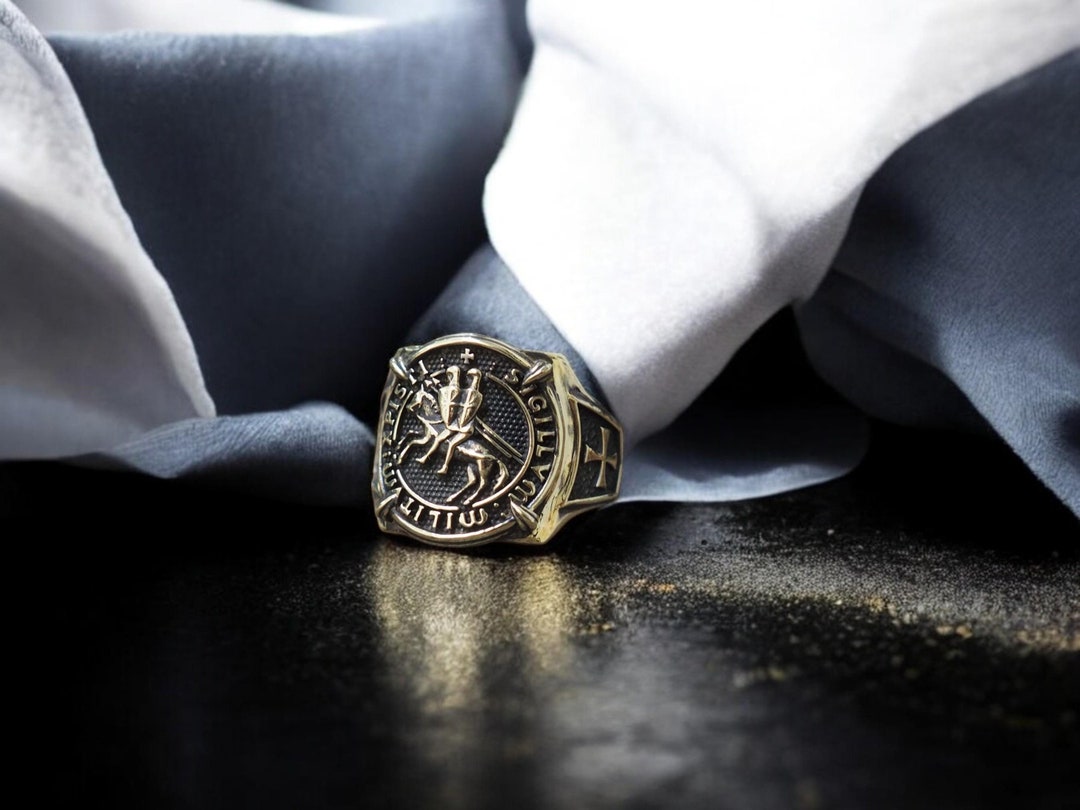 Knight Templar Ring With Cross, Seal of Templar Knights of Solomon ...