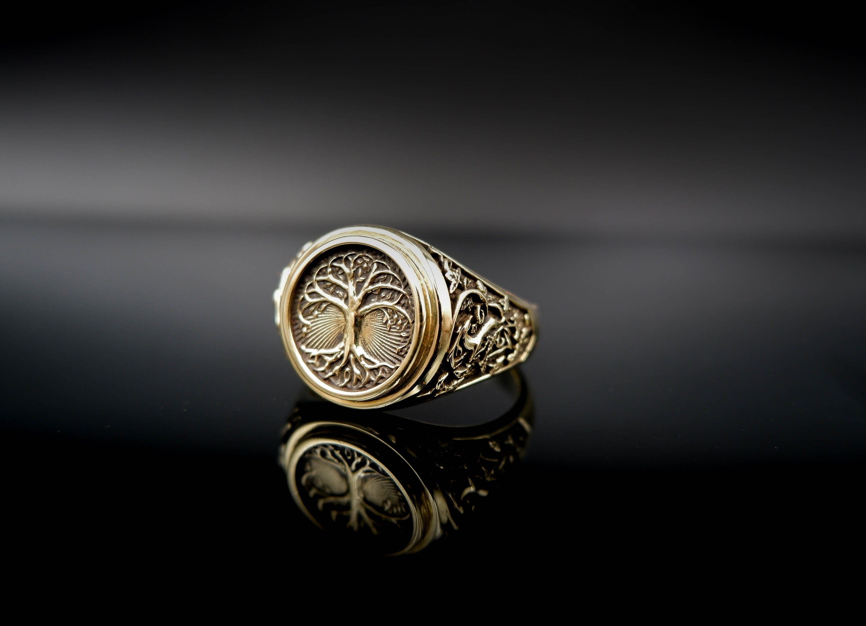 Tree of Life Ring Yggdrasil Ring Signet Ring Men Tree Ring - Etsy