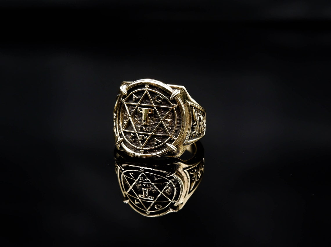 Brass Hexagram Solomon Ring, Protective Talisman - Etsy