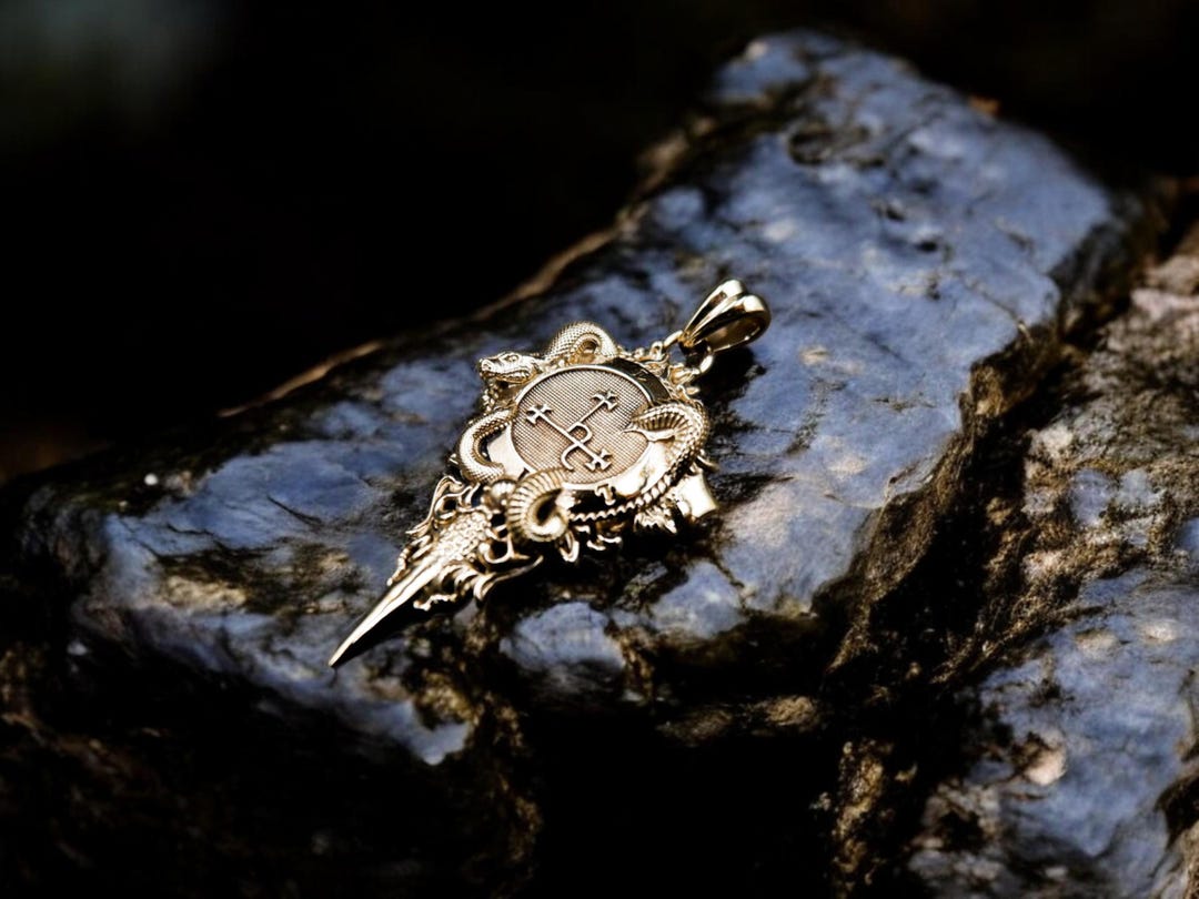 Sigil of Lilith Brass Pendant: Snake Seal Gothic Jewelry - Etsy