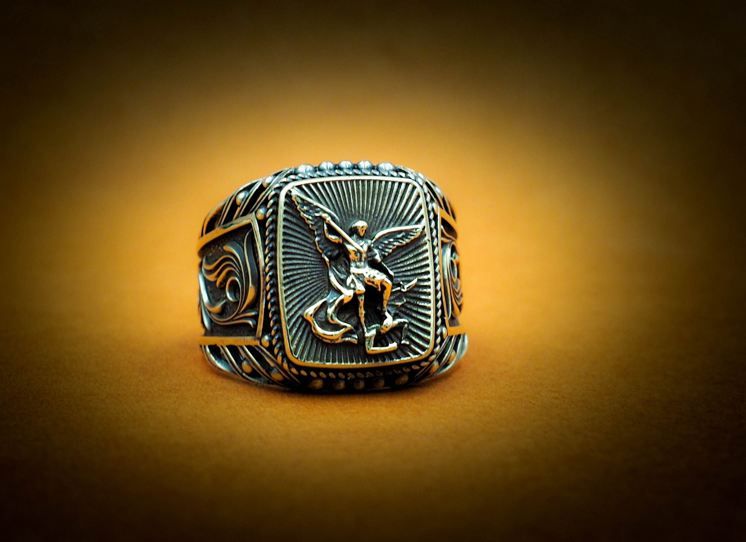 Saint Michael Ring Saint Michael Protect Ring Saint St. | Etsy
