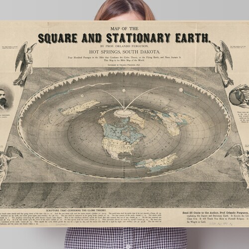Orlando Ferguson Square and Stationary Flat Earth Map Poster - Etsy UK