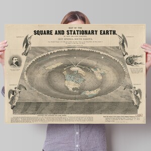 Orlando Ferguson Square and Stationary Flat Earth Map Poster | Etsy