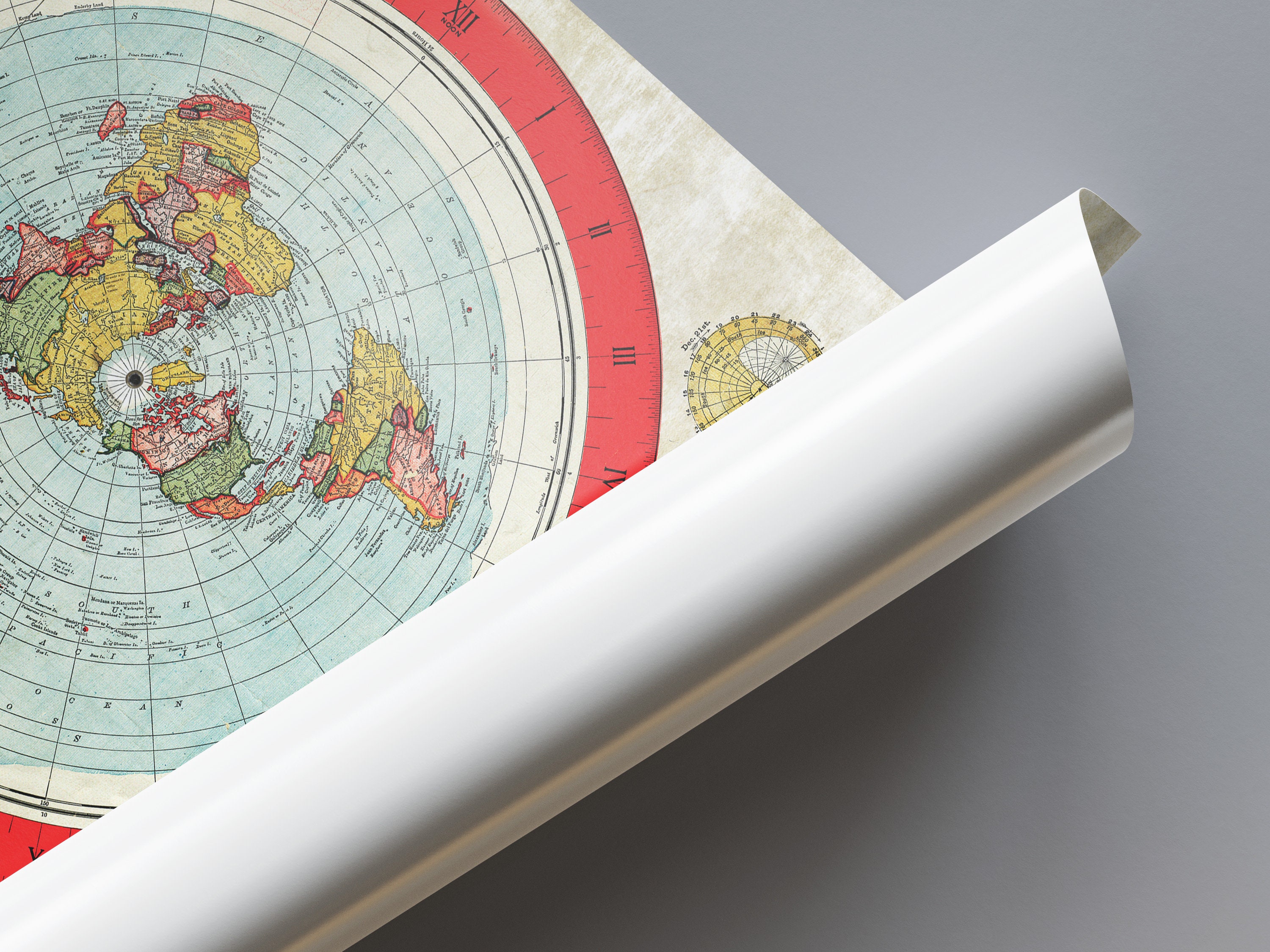 Flat Earth Gleason Map RESTORED EDITION Old Map, Large Map, Antique ...