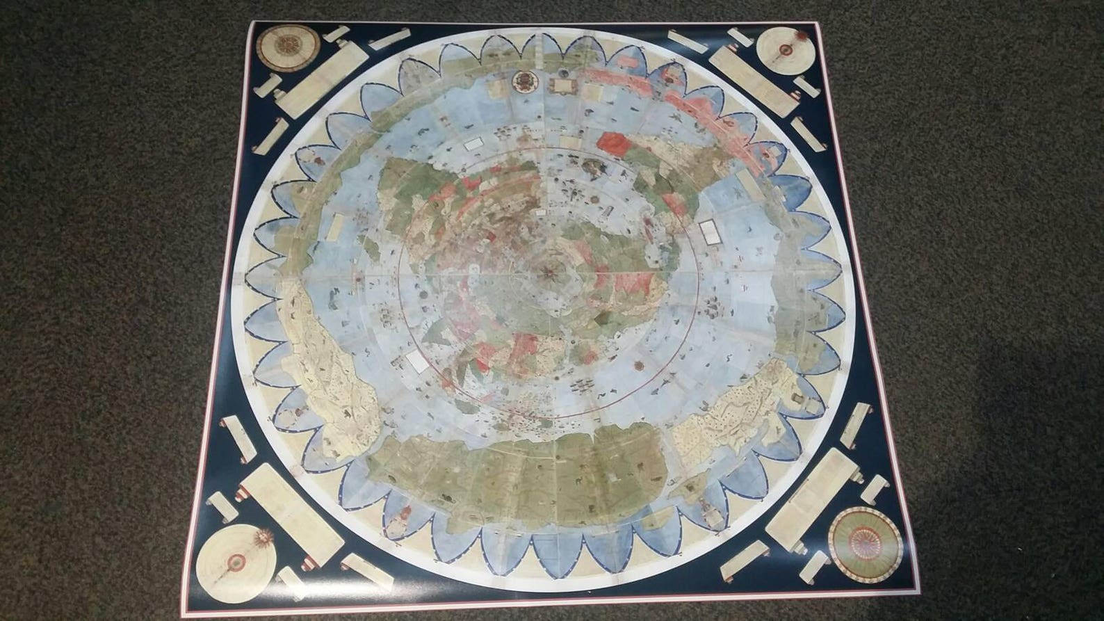 Ancient Flat Earth Map Poster Urbano Monte 1587 Antique | Etsy