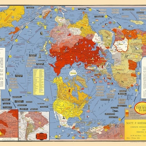 Historic World Map the World Today With Latest Boundaries Dated Events ...