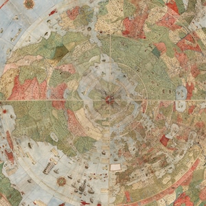 Ancient Flat Earth Map Poster - Urbano Monte 1587, Antique Map, Old Map ...