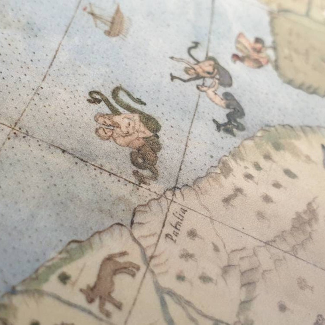 Ancient Flat Earth Map Poster Urbano Monte 1587 Antique - Etsy UK