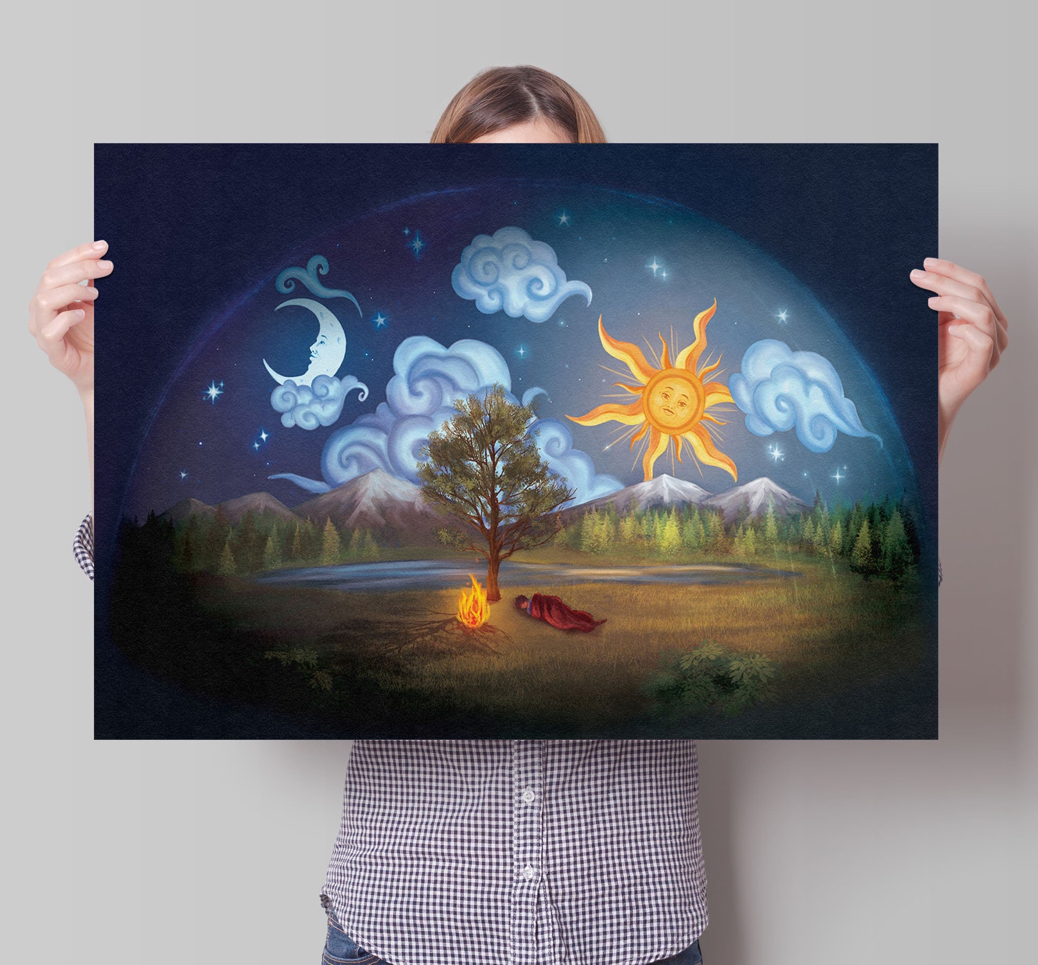 Flat Earth Art Print Under the Dome Firmament Poster - Etsy