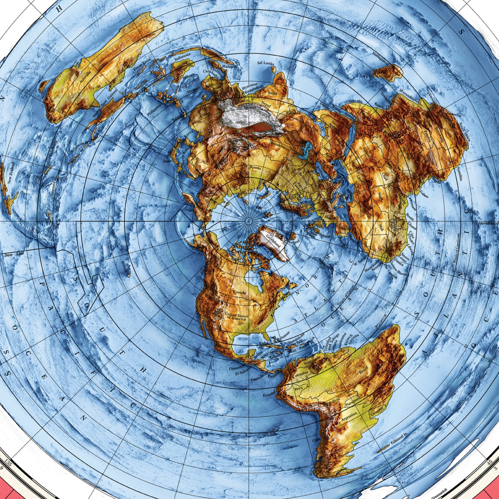 Flat Earth Map Alexander Gleason's 'the New Standard - Etsy UK