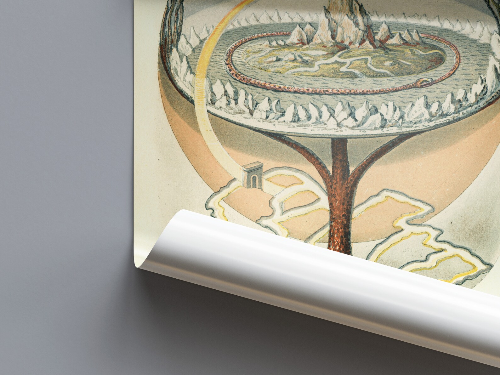 Yggdrasill the Mundane Tree Ancient Flat Earth Model in - Etsy Canada