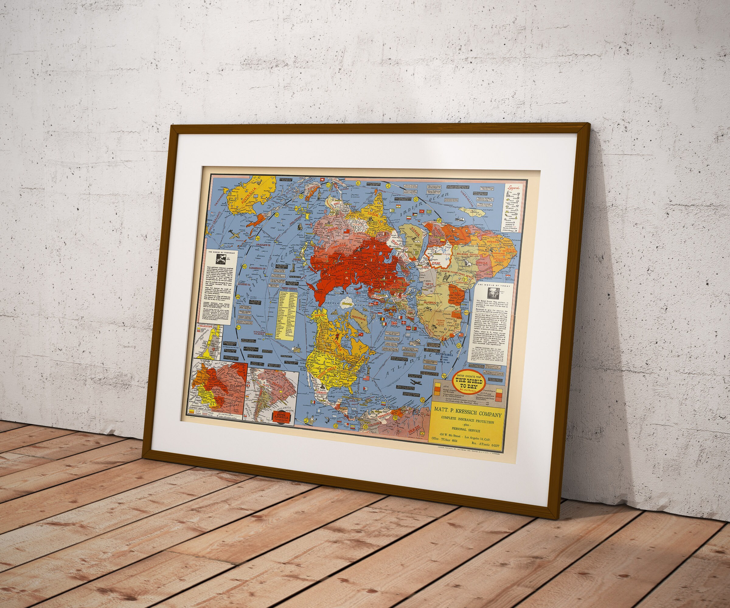 Historic World Map the World Today With Latest Boundaries | Etsy