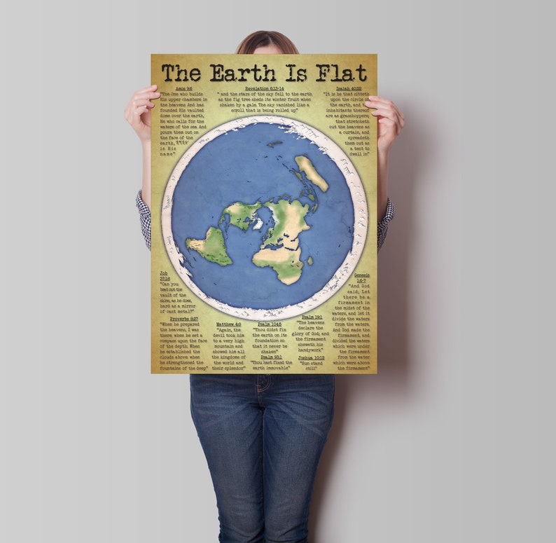 Flat Earth Map With Biblical Scripture | Etsy