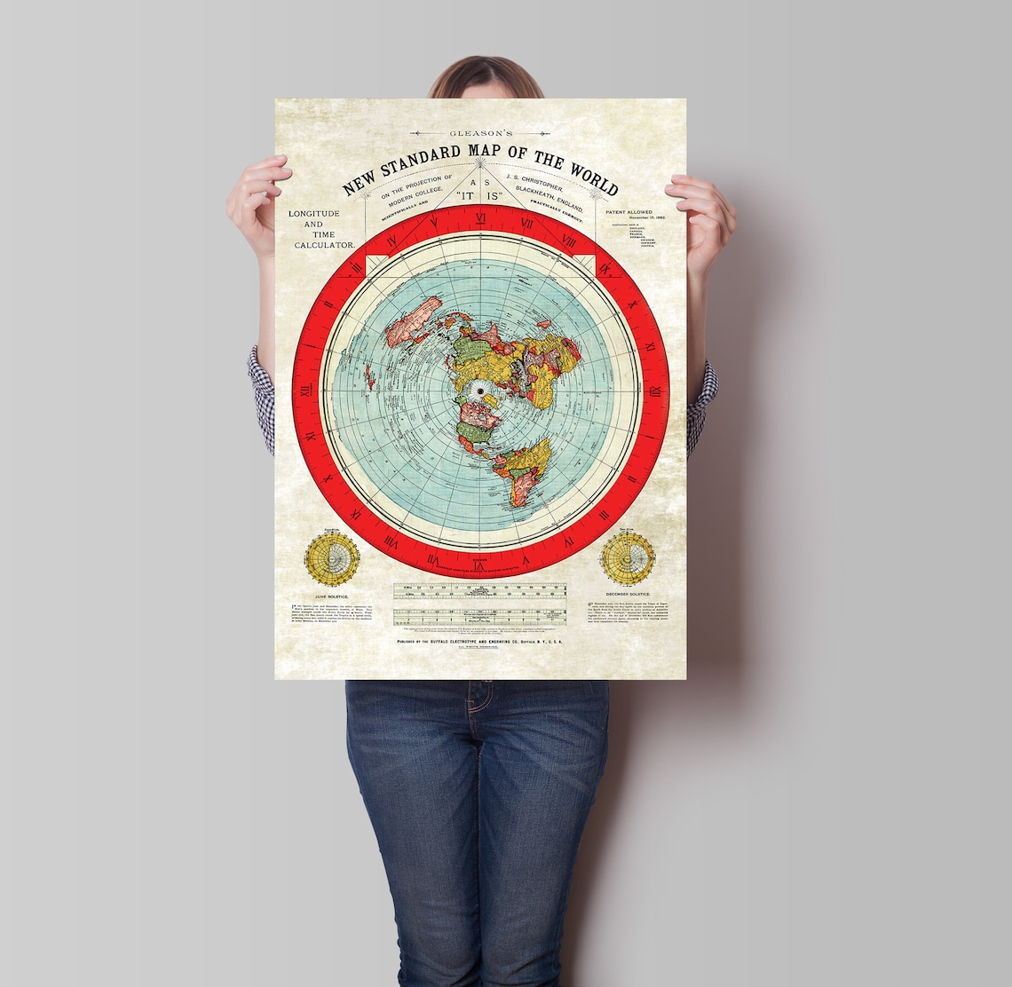 Flat Earth Gleason Map RESTORED EDITION Old Map Large Map - Etsy