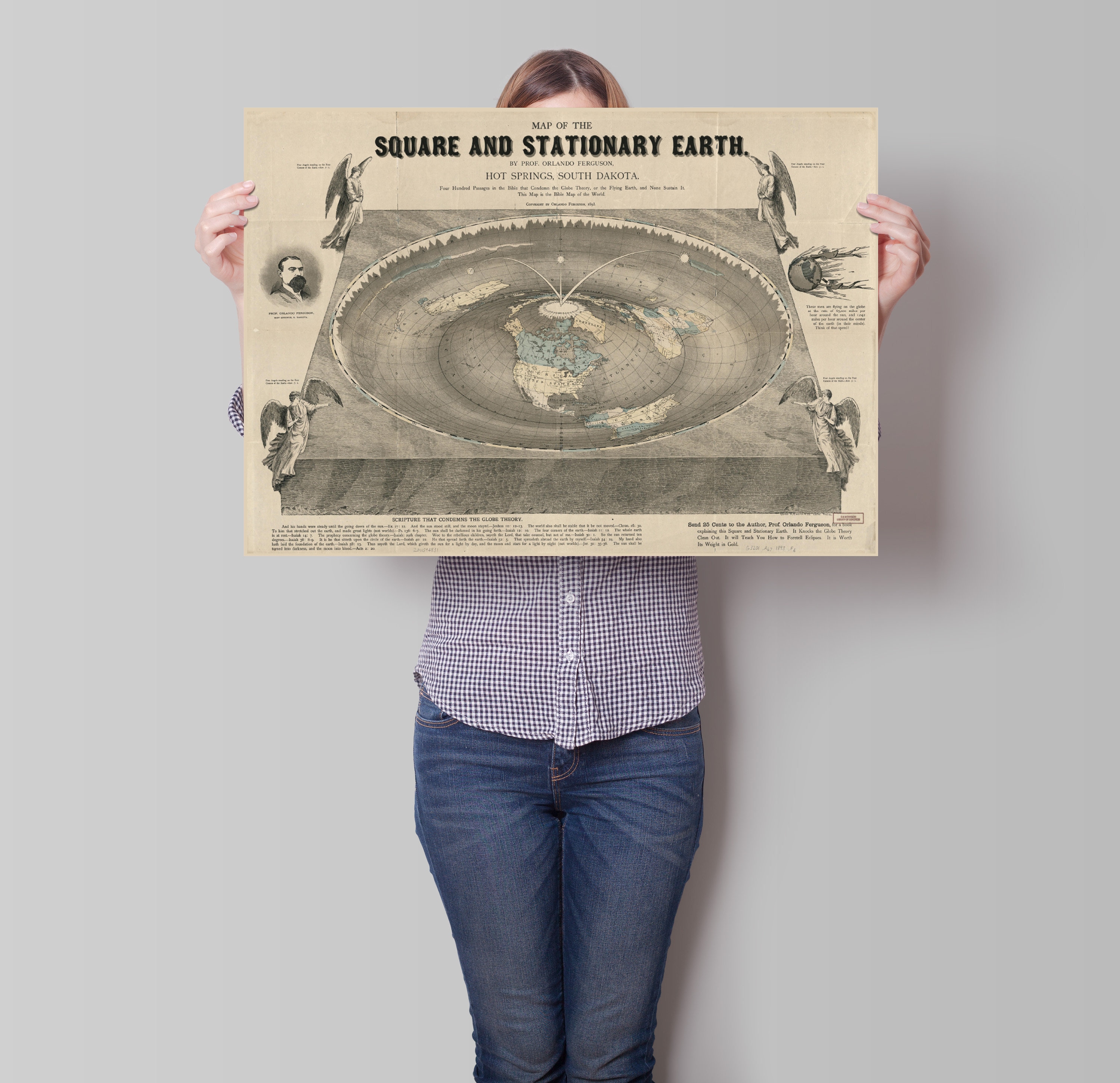Orlando Ferguson Square and Stationary Flat Earth Map Poster - Etsy UK