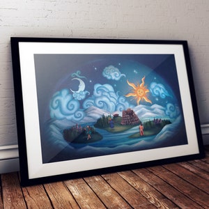 The Great Dispersion - Flat Earth Art Print - Under the Dome Series ...