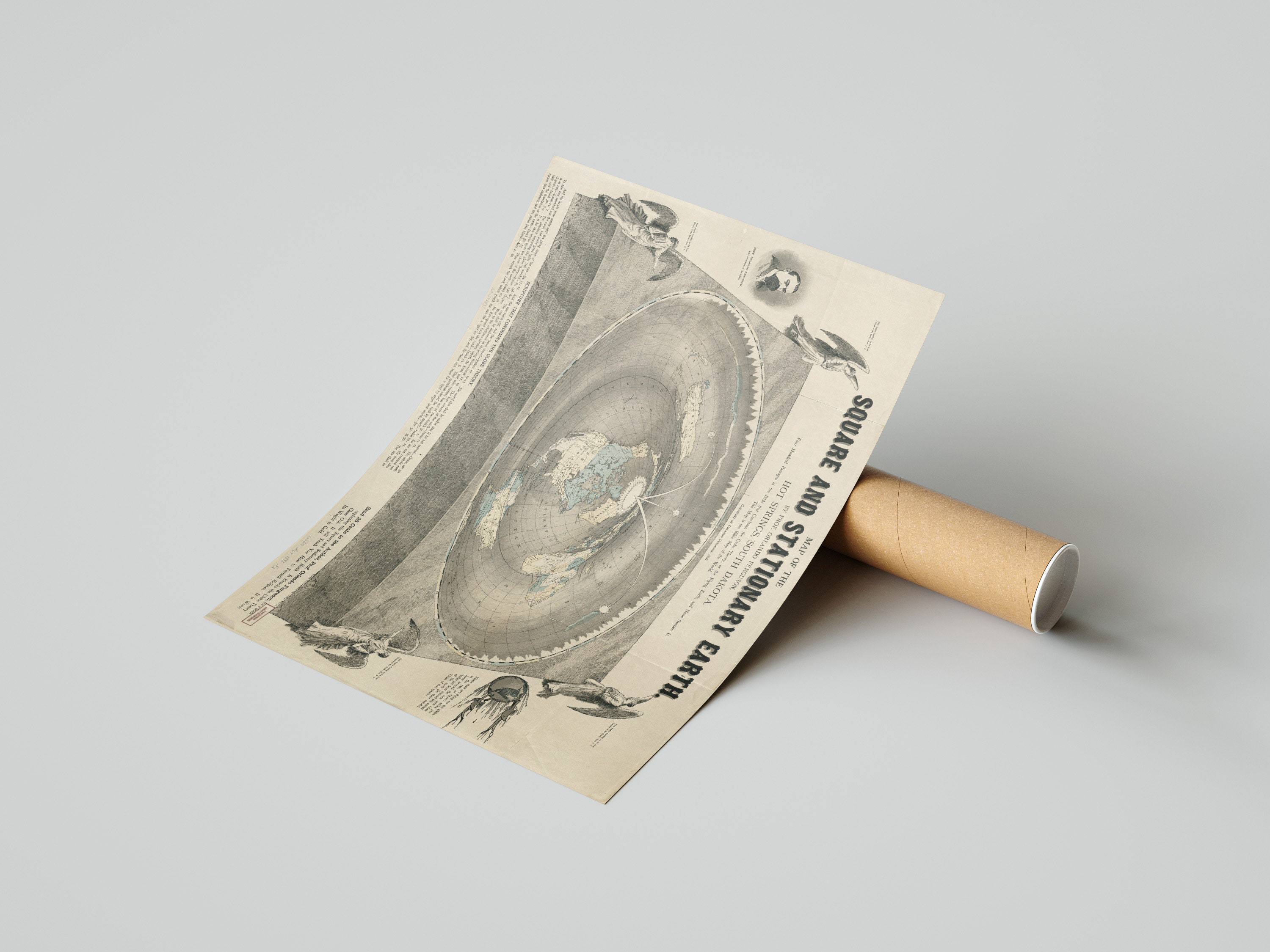 Orlando Ferguson Square and Stationary Flat Earth Map Poster - Etsy