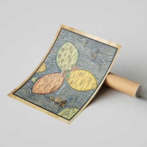 The Bünting Clover Leaf Map (the World in a Cloverleaf) Old Map, Large ...