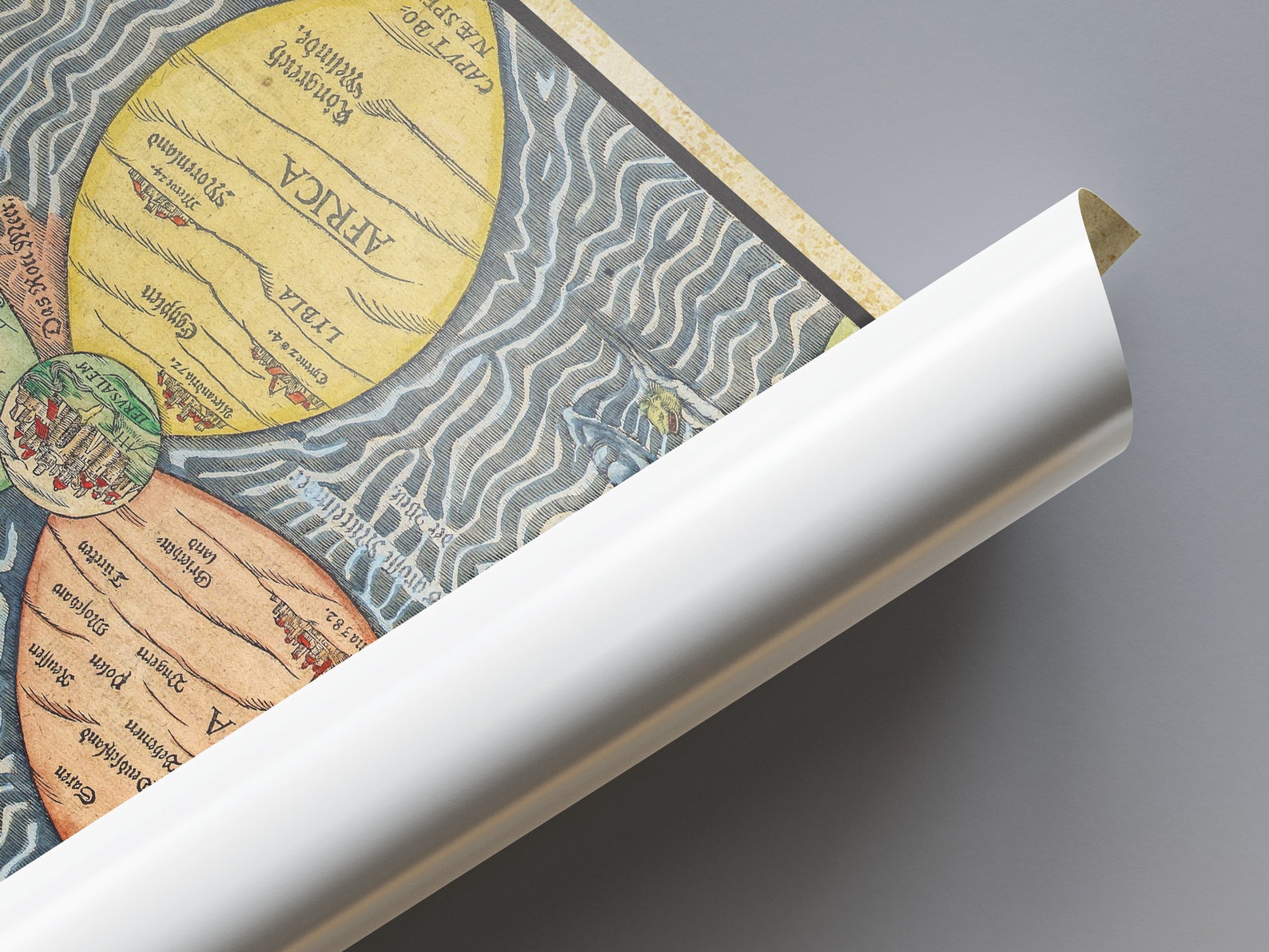 The Bünting Clover Leaf Map (the World in a Cloverleaf) Old Map, Large ...