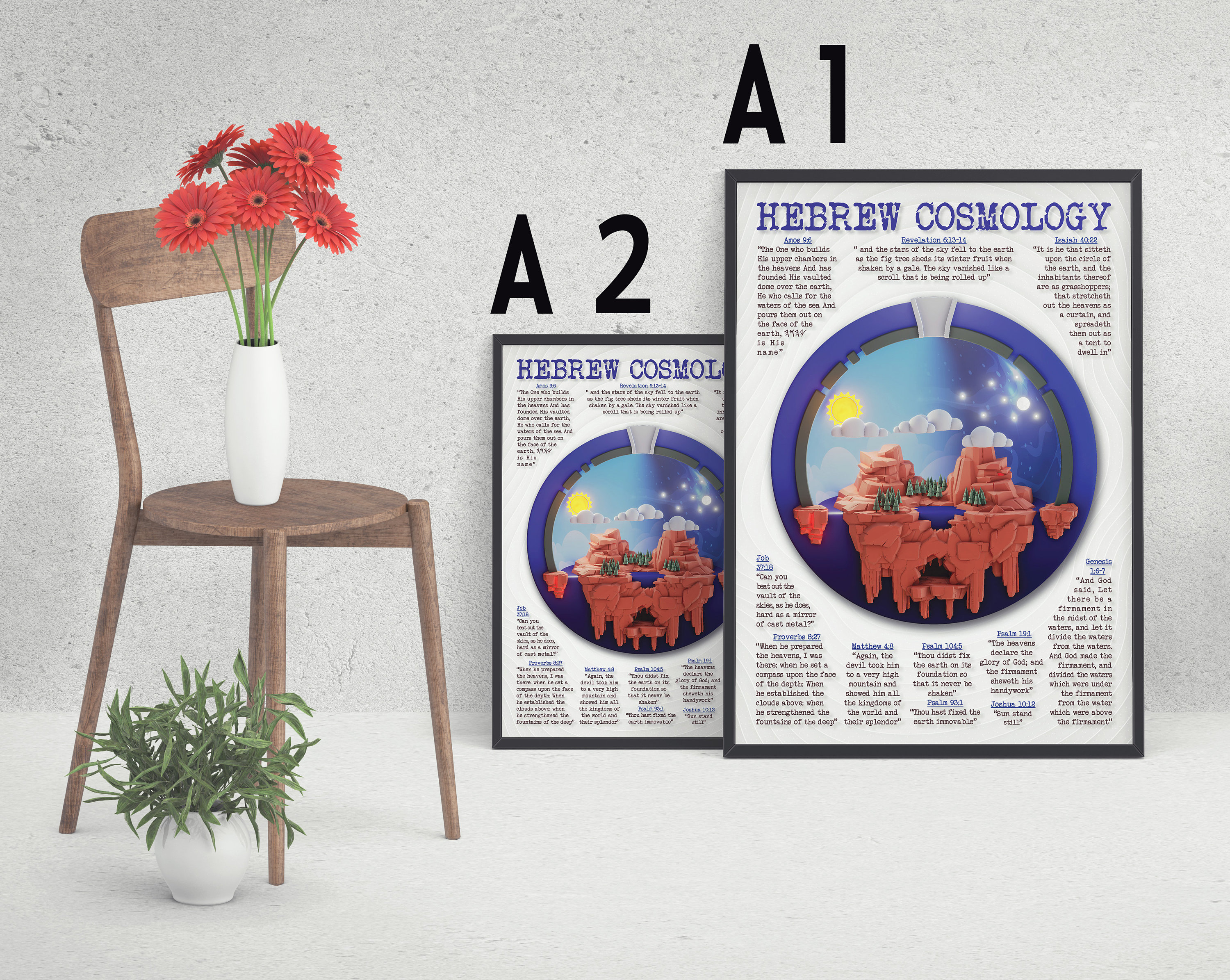 Hebrew Cosmology Flat Earth Model With Biblical Scripture - Etsy UK