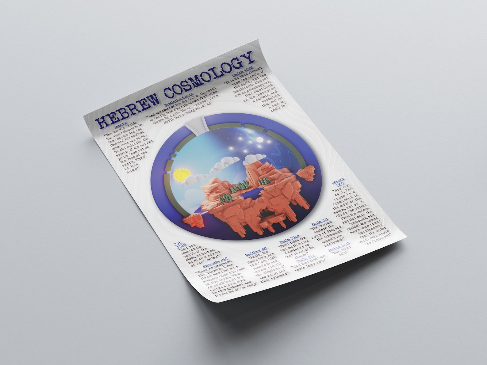 Hebrew Cosmology Flat Earth Model With Biblical Scripture | Etsy