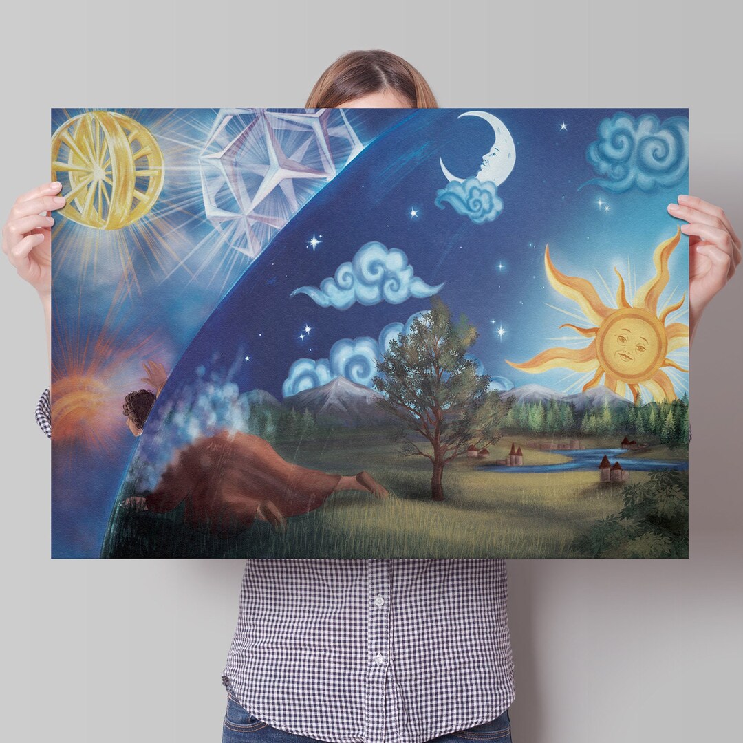 Flammarion Print - Flat Earth Art Featuring Enclosed World Cosmology ...