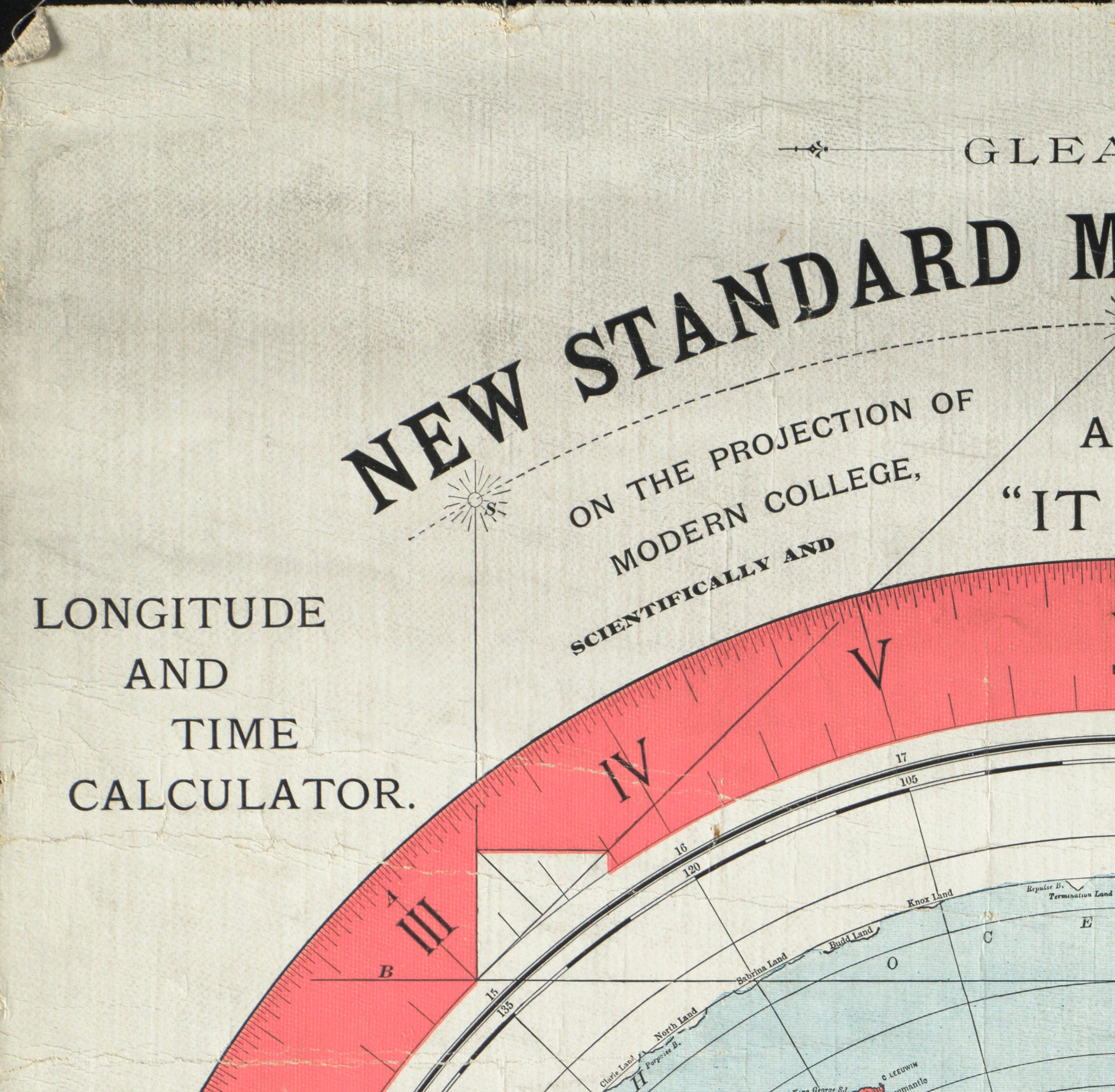 Flat Earth Map - Gleason's New Standard Map of the World 1892 - Old Map ...