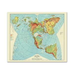U.S Air Force Physical-political Chart of the World (azimuthel ...