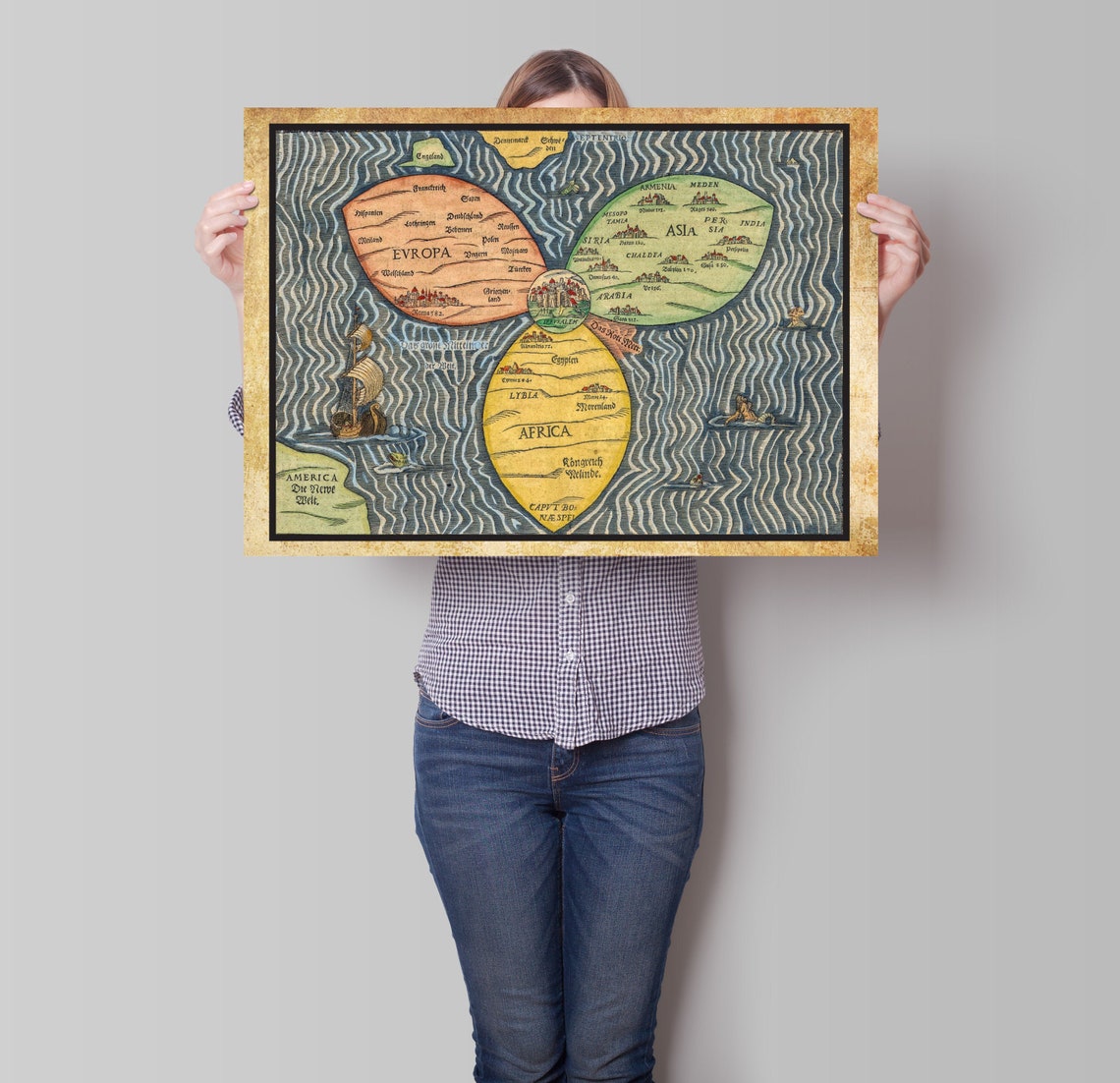 The Bünting Clover Leaf Map the World in a Cloverleaf Old | Etsy UK