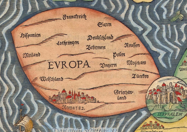 The Bünting Clover Leaf Map the World in a Cloverleaf Old | Etsy UK