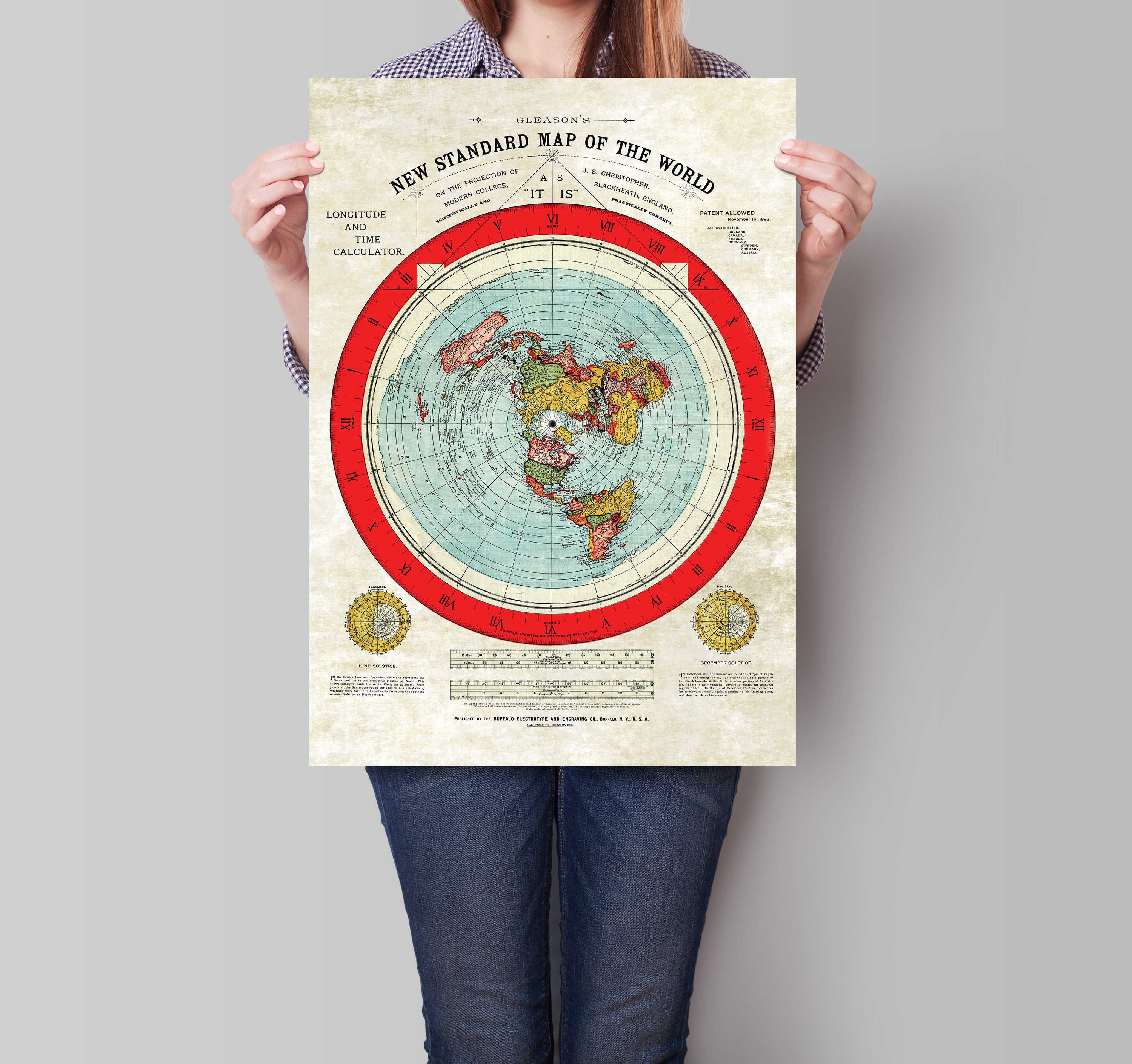 Flat Earth Gleason Map RESTORED EDITION Old Map Large Map | Etsy UK