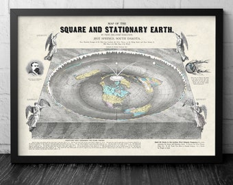 Ancient Flat Earth Map Poster Urbano Monte 1587 Antique Map Old Map ...