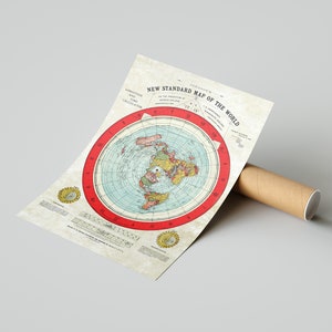 Flat Earth Gleason Map RESTORED EDITION Old Map, Large Map, Antique ...