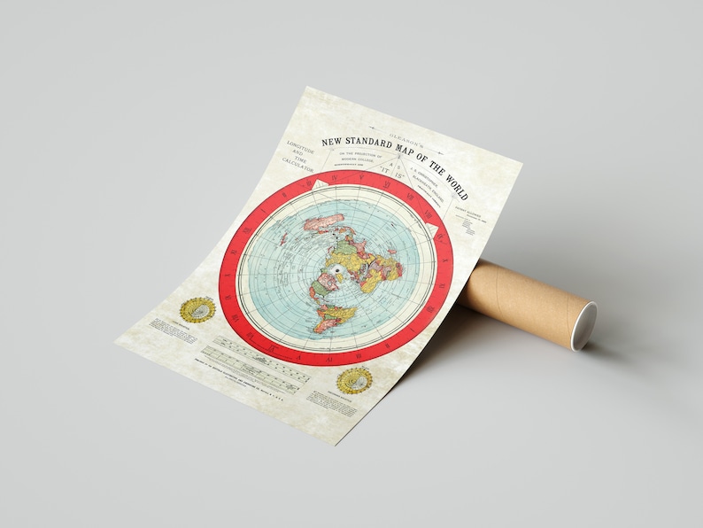 Flat Earth Gleason Map RESTORED EDITION Old Map Large Map | Etsy UK