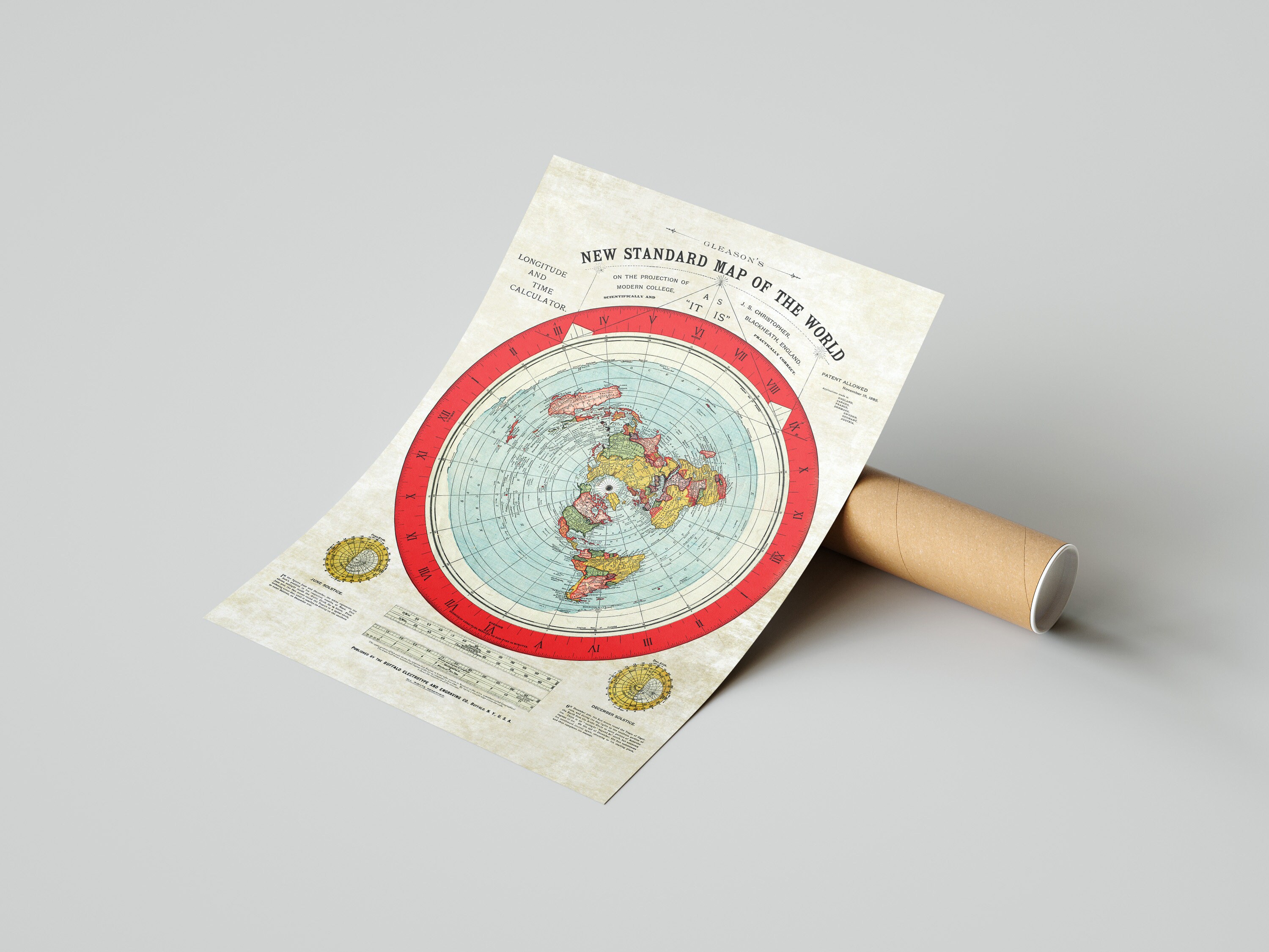 Flat Earth Gleason Map RESTORED EDITION Old Map Large Map - Etsy